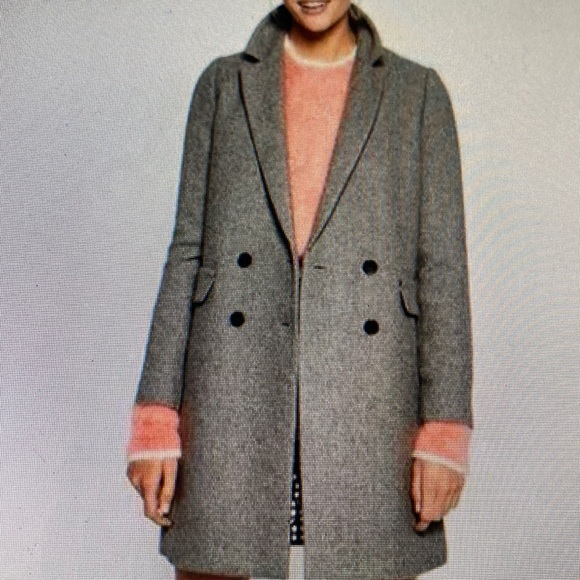Zara | Jackets & Coats | Zara Trf Light Grey Wool Coat Fully Lined ...